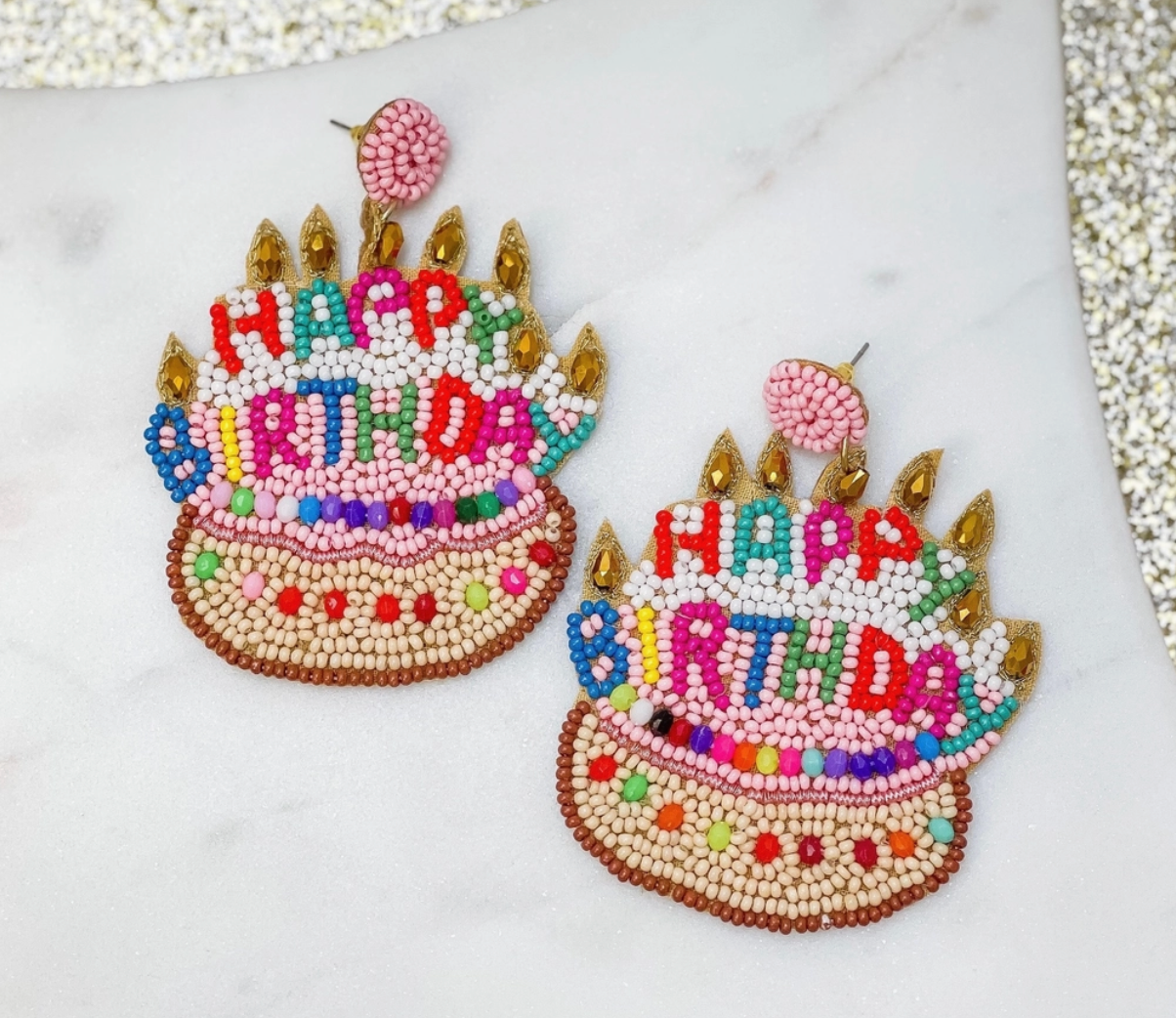 Birthday Cake Seed Bead Earrings – Clothed In Armor